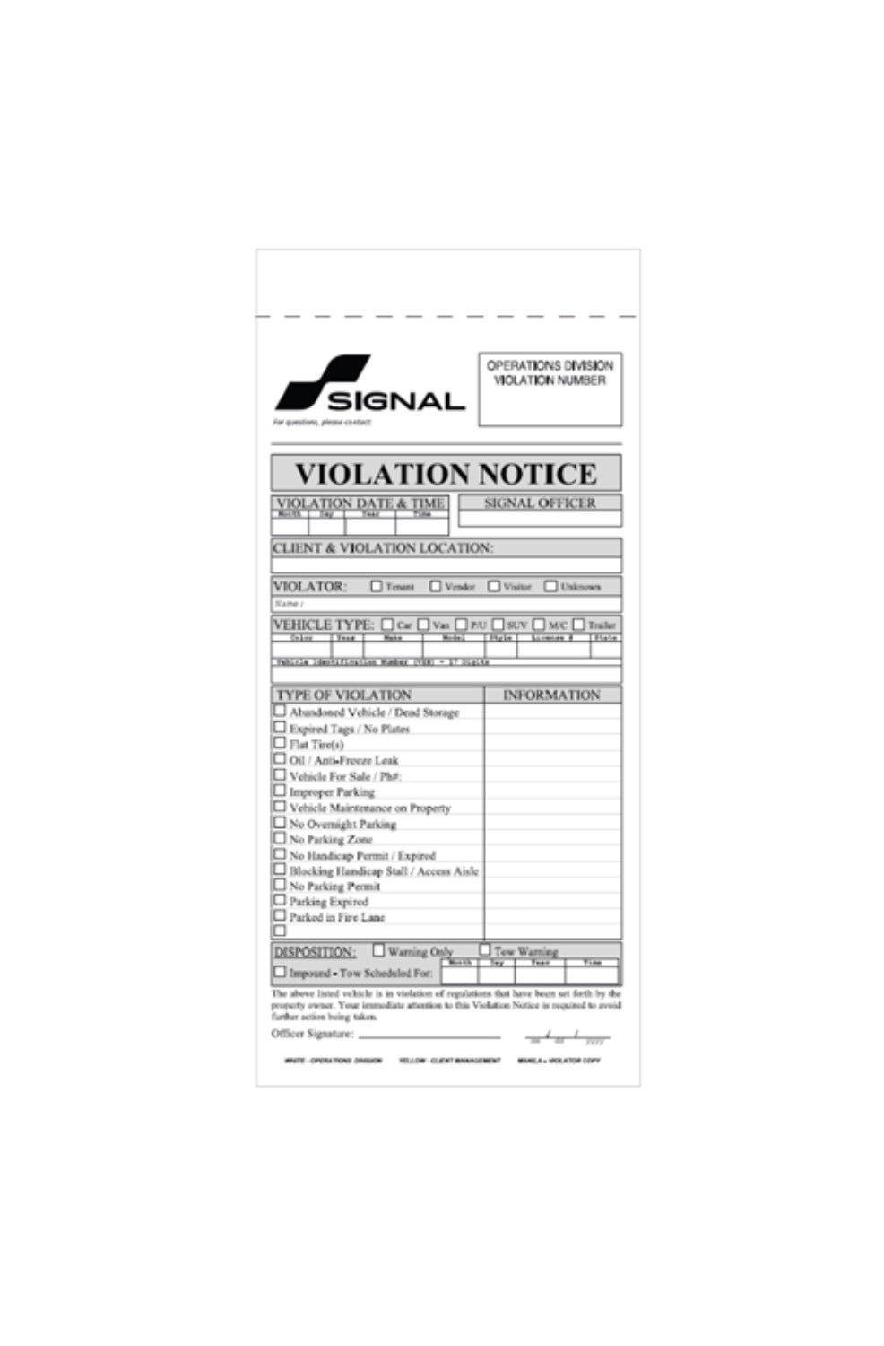 Violation Citation Pads - Color Works – Signal Fulfillment Center